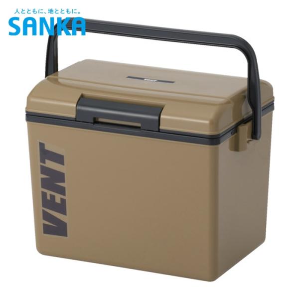 SANKA クーラーボックス|特長:大型キャリングハンドルとなります。 ショルダーベルト付きです。 ワンプッシュ開閉のバックルです。
