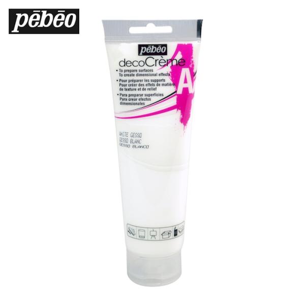 Pebeo 多目的塗料|特長:乾くと白色の艶消しになります。 吸水性のある支持体の表面を滑らかに整え、絵具の発色、定着力を高めます。