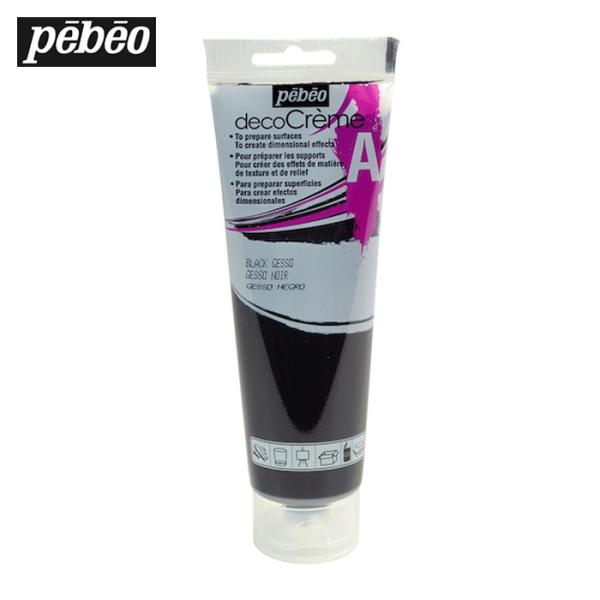Pebeo 多目的塗料|特長:乾くと黒色の艶消しになります。 吸水性のある支持体の表面を滑らかに整え、絵具の発色、定着力を高めます。