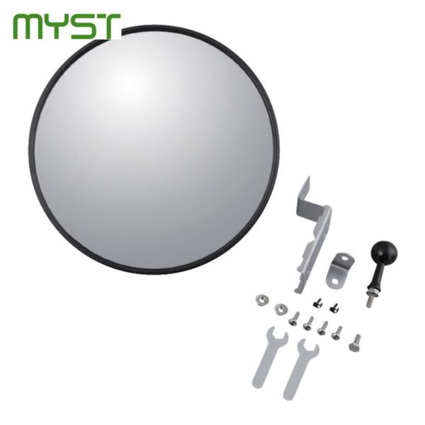 MYST 屋内外両用安全ミラー|特長:ガレージまわりの安全確認・防犯にお使いいただけます。 ミラー部は軽くて割れにくいアクリル樹脂製です。