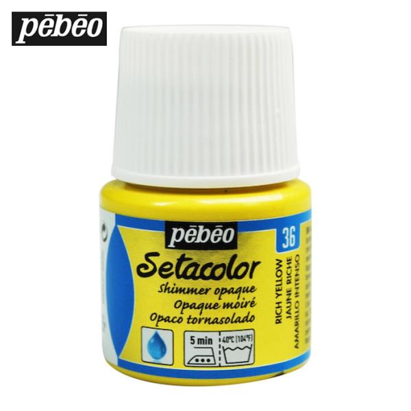 Pebeo 多目的塗料|特長:濃色生地にも発色し、キラキラとした上品な光沢のある不透明色です。