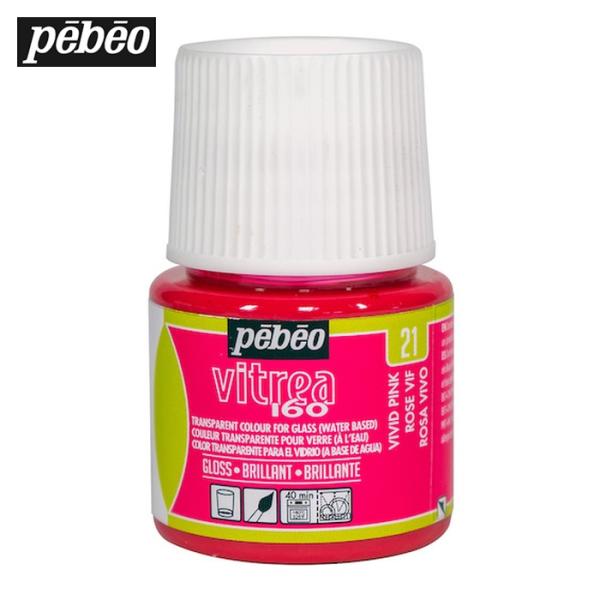 Pebeo 多目的塗料|特長:家庭用オーブンで手軽に焼成でき、ガラス用水性アクリル絵具。