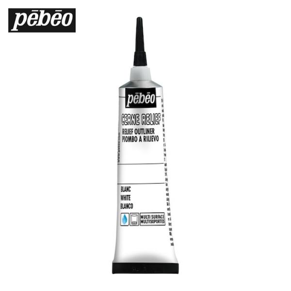 Pebeo 多目的塗料|特長:水性アクリル絵具。 チューブから直接デザインの輪郭線や装飾のドットが描け、乾燥後も盛り上がった仕上がりになります。