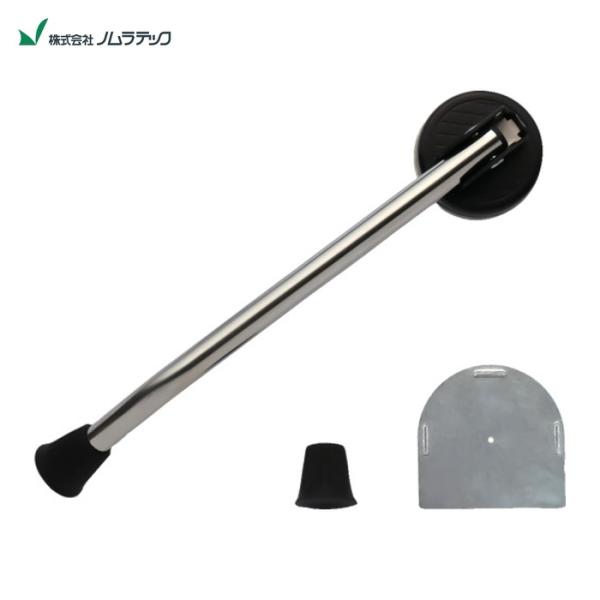 ノムラテック ドアストッパー|特長:強力磁石と吸着シートの相乗効果でドアにしっかり取り付きます。 付属の補助板使用で木製・アルミなどのドアにも取付け可能です。 補助板にはズレ防止の枠がついております。