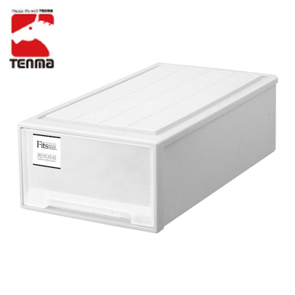 TENMA 引き出し式収納ケース|特長:積み重ねてもたわみにくい丈夫な前枠付です。 ボディが透けないタイプなので隠す収納にぴったりです。 押入れ半間に2個並べて使える、幅39cmサイズです。