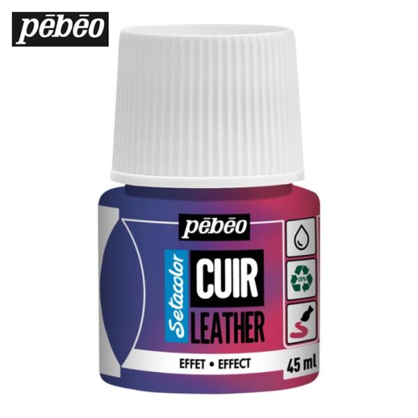 Pebeo 多目的塗料|特長:革・合皮用水性絵の具です。 幅広い色数、スクラッチや摩擦に強く、隠ぺい力(下地を隠す力)にも優れている高品質なペイントです。 ペイントは均一で、最大でも3回の薄塗りで、下地を隠すことができるのも特徴のひとつです。