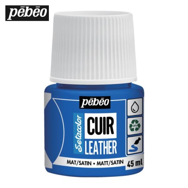 Pebeo 多目的塗料|特長:革・合皮用水性絵の具です。 幅広い色数、スクラッチや摩擦に強く、隠ぺい力(下地を隠す力)にも優れている高品質なペイントです。 ペイントは均一で、最大でも3回の薄塗りで、下地を隠すことができるのも特徴のひとつです。