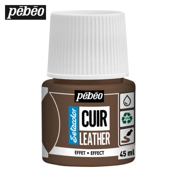 Pebeo 多目的塗料|特長:革・合皮用水性絵の具です。 幅広い色数、スクラッチや摩擦に強く、隠ぺい力(下地を隠す力)にも優れている高品質なペイントです。 ペイントは均一で、最大でも3回の薄塗りで、下地を隠すことができるのも特徴のひとつです。