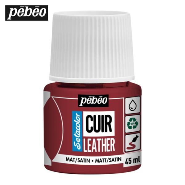 Pebeo 多目的塗料|特長:革・合皮用水性絵の具です。 幅広い色数、スクラッチや摩擦に強く、隠ぺい力(下地を隠す力)にも優れている高品質なペイントです。 ペイントは均一で、最大でも3回の薄塗りで、下地を隠すことができるのも特徴のひとつです。