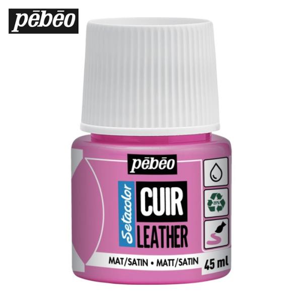 Pebeo 多目的塗料|特長:革・合皮用水性絵の具です。 幅広い色数、スクラッチや摩擦に強く、隠ぺい力(下地を隠す力)にも優れている高品質なペイントです。 ペイントは均一で、最大でも3回の薄塗りで、下地を隠すことができるのも特徴のひとつです。
