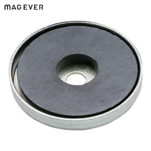MAGEVER フェライト磁石|特長:フェライト磁石に金属のキャップを取り付けた磁石製品です。 キャップを付けることにより、吸着力が大幅にアップします。
