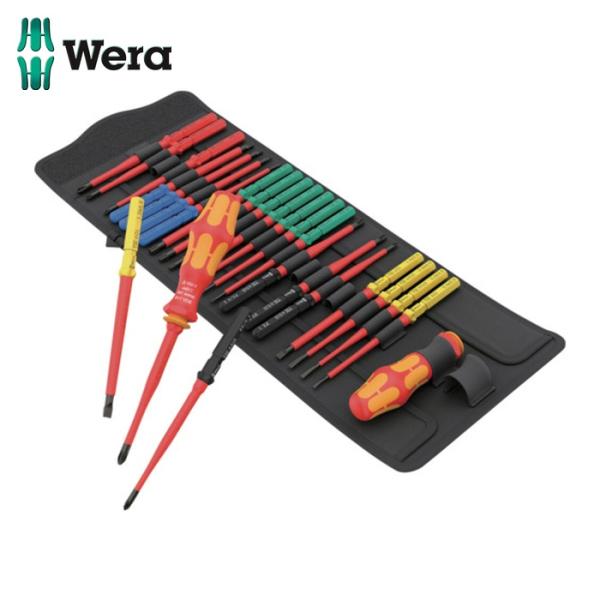 Wera 絶縁ラチェットハンドル|特長:Take it easy 色分けシステムにより色分けされたブレードは刃先ごとに色分けされレーザー刻印でサイズが表示されます。 当社の電気工事用工具は、1000ボルトの許容電圧負荷を謳いつつ、実際はIE...