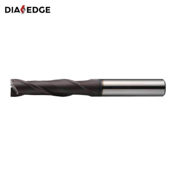 三菱K 超硬スクエアエンドミル|特長:MSコーティングを採用し、コストパフォーマンスを実現したシリーズです。 生材から高硬度鋼(50HRC程度)、難削材まで幅広く使用可能です。 汎用2枚刃ロング刃長スクエアエンドミルです。
