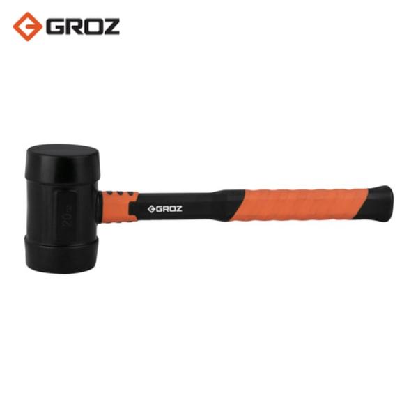 GROZ ゴムハンマー|特長:ヘッドは耐久性に優れたゴムを使用し破損しにくいです。 柄はグラスファイバーを採用しており、強度・耐久性に優れ、安全に使用できます。 グリップはエラストマー樹脂(TPR)でグリップ力を高めているとともに、衝撃を吸...