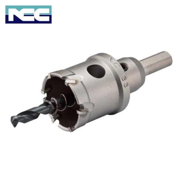 NCC 超硬チップ付ホールソー|特長:厚さ12mmまでのステンレス板・厚鋼板・FRPなどの穴あけに・刃先の3重構造(トリプル刃:注)が、穴あけ時の切削抵抗を従来の超硬ホールソーより大幅に少なくし、穴あけを軽快でスムーズにしました。 シャンク...