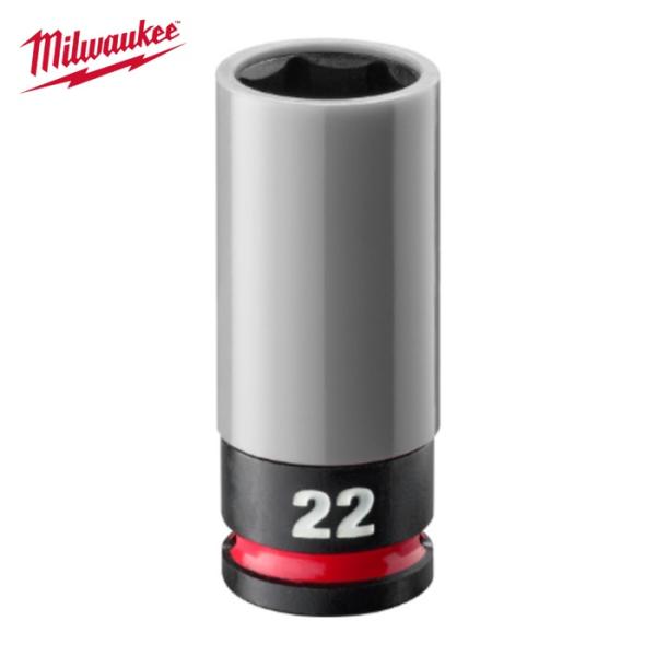 milwaukee インパクト用ソケット(自動車整備用)|特長:ARMOR・GUARD スリーブでホイールへの傷を防止します。 薄型デザインにより、ホイールの狭い箇所へアクセスが可能です。 6面接触デザインにより高トルク作業時にナットの角を...