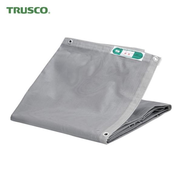 TRUSCO 防炎シート|特長:JIS(A8952)で定められた2類の強度を満たした国産防炎メッシュシートです。 低層~中層住宅の養生用として使用可能です。 メッシュなので通気性に優れています。