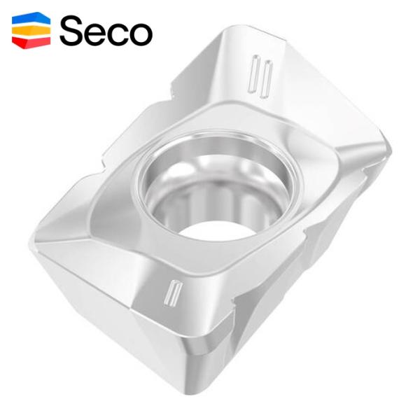 セコ フライス工具用チップ|特長:2コーナー仕様のショルダカッタ用チップで3次元加工にもご使用できます。 ノーズR設定、刃先処理、材種の組合せが非常に豊富です。