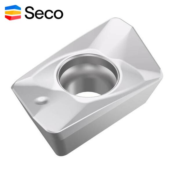 セコ フライス工具用チップ|特長:2コーナー仕様のショルダカッタ用チップで3次元加工にもご使用できます。 ノーズR設定、刃先処理、材種の組合せが非常に豊富です。