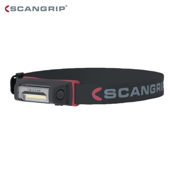 SCANGRIP LEDヘッドライト(充電式)|特長:ヘッドライト型高演色ライトです。 明るさは無段階で調整可能です。 モーションセンサー機能付きでスイッチに触れずに点灯/消灯できます。