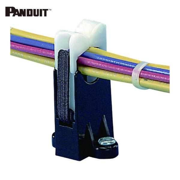 PANDUIT ケーブル固定具|特長:ワイヤーを個々に差し込む時に、束線が常に丸く保持されます。 ハーネス完成後に、簡単に取り外すことができます。 ゴムバンドは交換する事ができます。
