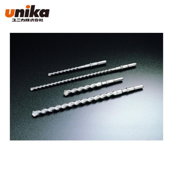 UNIKA コンクリートドリル(SDSplusシャンク)|特長:打撃回転力をロスなく効率的に伝えるハンマードリル専用ビットです。 六角軸ビットで強力タイプです。