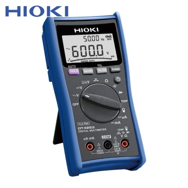 HIOKI デジタルテスタ|特長:DC V基本確度±。 3%、AC Vの周波数特性40Hz~1kHzの標準タイプです。 計装用途の直流低電流レンジ(mA)を備えたモデルです。
