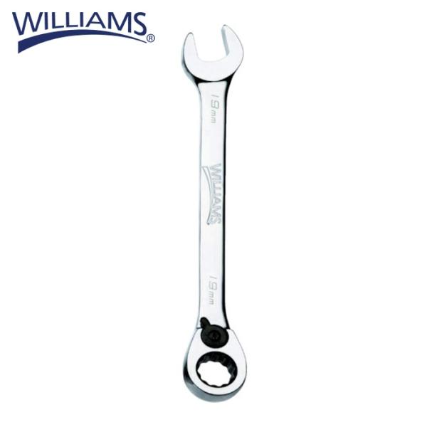 WILLIAMS コンビネーションラチェットレンチ|特長:切替レバーで簡単に回転方向を切り替えられます。 デュアルパウル設計で細かいギアと高い耐久性を同時に実現しています。 面接触で確実にトルクを伝えます。