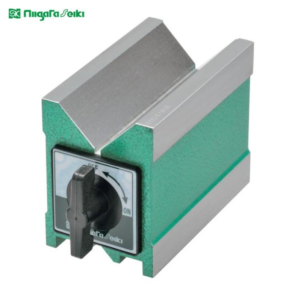 SK マグネットブロック|特長:マグネットのON/OFFが可能です。 定盤上等で使用し、円形工作物のケガキ測定、円筒型製品の精密検査の保持具として使用します。 サイズ別に4ラインナップございます。