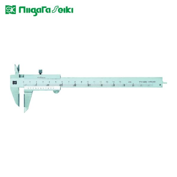 SK 特殊ノギス|特長:外側測定面は段差形状の為、端面基点のケガキ作業が可能です。 内、外側測定面に超硬チップ付です。 精度保証のため、検査時の数値を記した検査表付です。