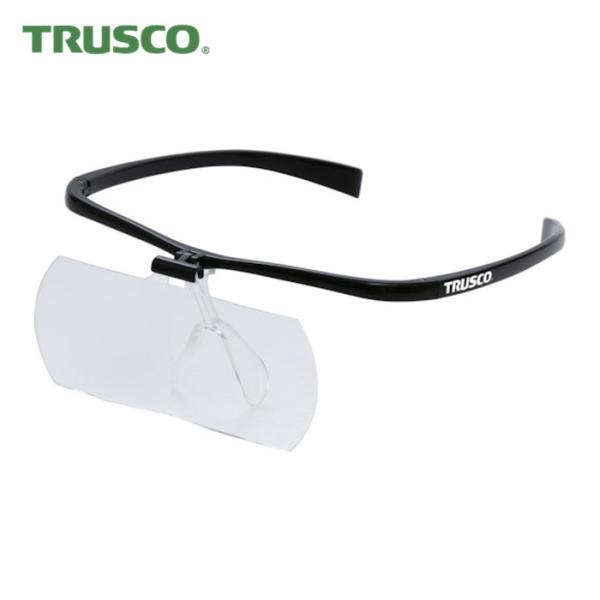 TRUSCO メガネルーペ|特長:メガネの上からでも使用できるルーペです。 ルーペが不要な時は手軽にレンズを跳ね上げることができます。