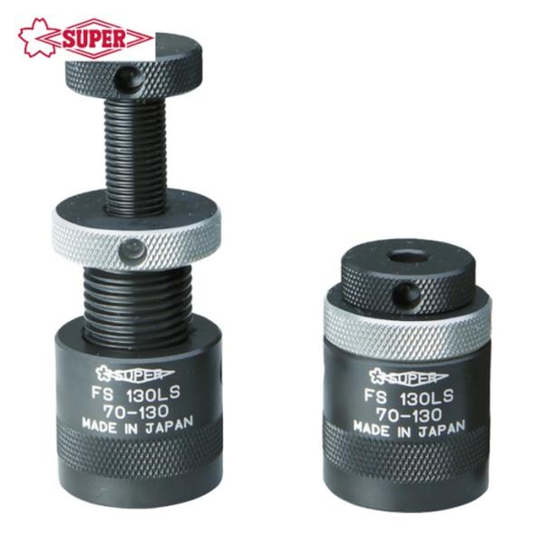 スーパー スクリューサポート|特長:中間おねじを設けたことで、ロングストロークを実現しました。 (当社比1。 5~2倍)・荷重が掛かった状態でおねじを回すと位置がずれたり、ワークに傷がついたりする難点を中間おねじを回すことで解消しました。