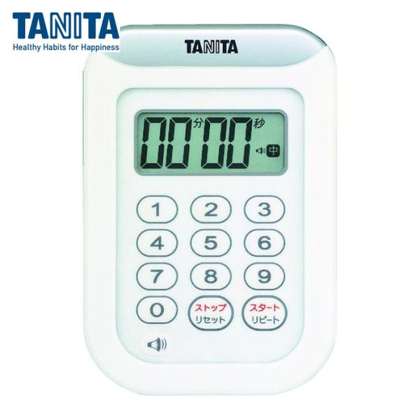 TANITA タイマー|特長:水まわりやぬれた手でも安心の防水機能(IPX7)です。 しっかり聞こえる大音量のアラームです。 アラームの音量は3段階で切替可能です。