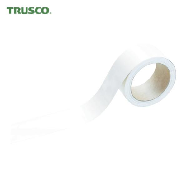 TRUSCO 蛍光ラインテープ|特長:鮮やかな蛍光色のラインテープです。 照明によって蛍光を発し鮮明に見えるため、強い注意喚起が必要な場所に最適です。 粘着力が強力ではがれにくくなっています。