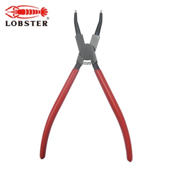 エビ スナップリングプライヤー(穴用)|特長:先端ビットに硬いピアノ線材を使用し、高い耐久性と耐磨耗性を実現しています。 先端を逆テーパー形状にし、ビットに滑り止め加工を施しています。 取付け時にリングがホルダーに密着し、固定されるため、作...