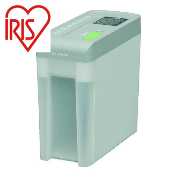 IRIS シュレッダー|特長:オフィスのデスク下に置ける、コンパクトサイズのシュレッダーです。 ゴミ箱は裁断くずが見えやすいクリアダストボックスを採用しています。