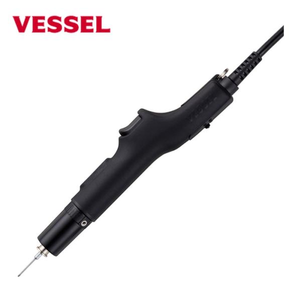 VESSEL 小ねじ用電動ドライバー|特長:ESD対策タイプです。 ブラシレスモーター採用で、カーボンブラシの交換不要なメンテナンスフリーです。 グリップはエルゴノミックデザイン。
