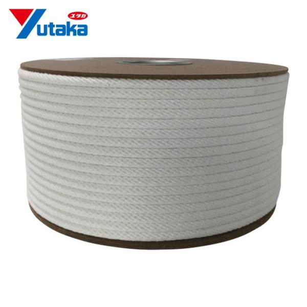 ユタカメイク ロープ(ポリエステル)|特長:強度は3つ打に比べ40%程度低下しますが、摩擦抵抗が少なく、ねじれにくいロープです。 酸・アルカリ・海水などに強く、耐候性に優れ摩擦にも非常に強く、強力に優れたロープです。 水に濡れても固くなりに...