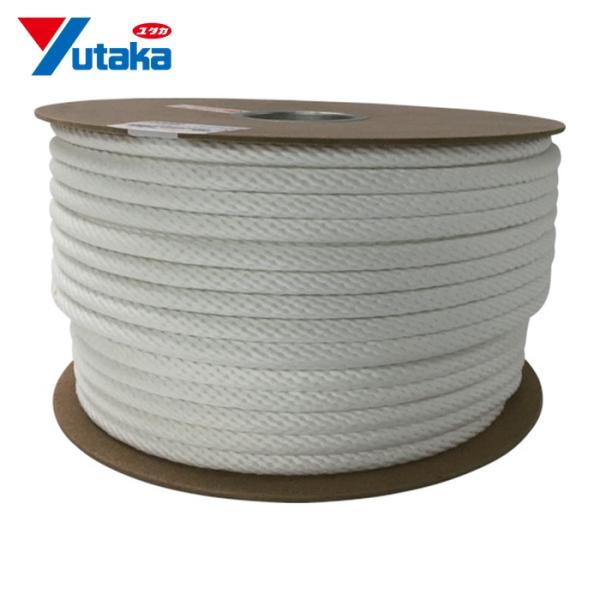 ユタカメイク ロープ(ポリエステル)|特長:強度は3つ打に比べ40%程度低下しますが、摩擦抵抗が少なく、ねじれにくいロープです。 酸・アルカリ・海水などに強く、耐候性に優れ摩擦にも非常に強く、強力に優れたロープです。 水に濡れても固くなりに...