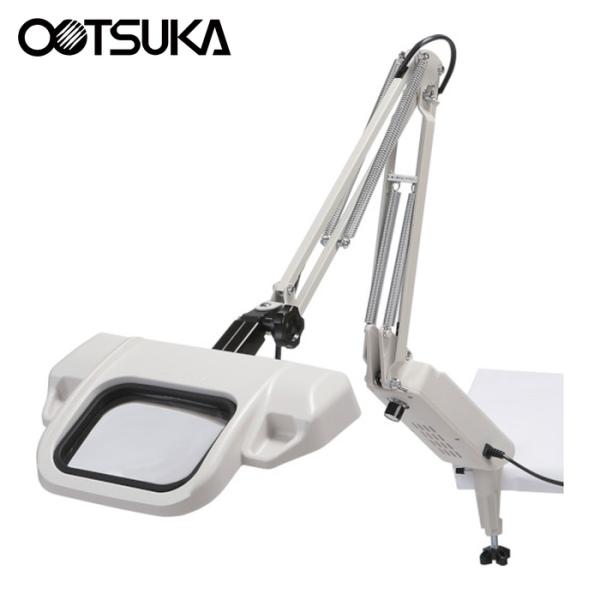 オーツカ 照明拡大鏡(クランプ取付型)|特長:RECTA交換レンズシステムにより、倍率の変更が可能です。 レンズにARコート(反射防止コート)を施して有り、作業者の負担軽減に大きな効果を発揮します。 スイッチは光量調節機能付です。