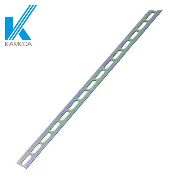 カメダ 配管支持用アングル|特長:便利な穴あきフラットバーです。 高精度プレスにより正確な穴あけ加工をしています。