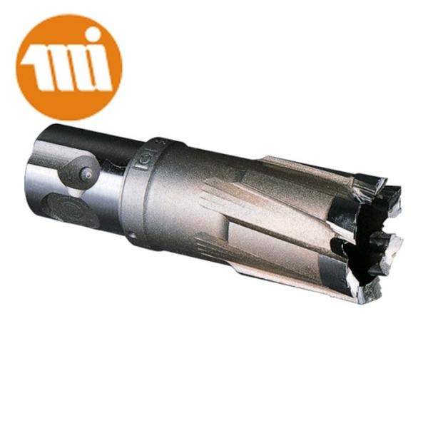 ミヤナガ 磁気ボール盤カッター|特長:機械取り付け部がワンタッチタイプです。 小さな力で高速かつ高精度の穴あけ作業が可能です。 独自の3分割刃先形状により、耐久性が大幅にアップします。