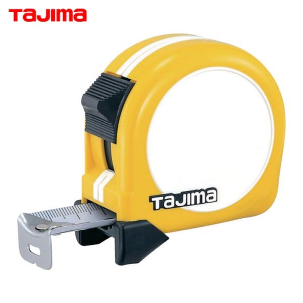 タジマ ロックタイプコンベックス|特長:メモが書ける大型メモプレート付です。 右手に鉛筆を持って測れる右基点目盛です。