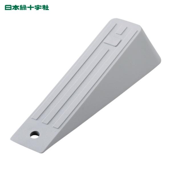 緑十字 ドアストッパー|特長:差し込むだけでドアを好きな角度で固定できます。 不使用時にドア面などでの保管が可能な面ファスナーが付属しています。