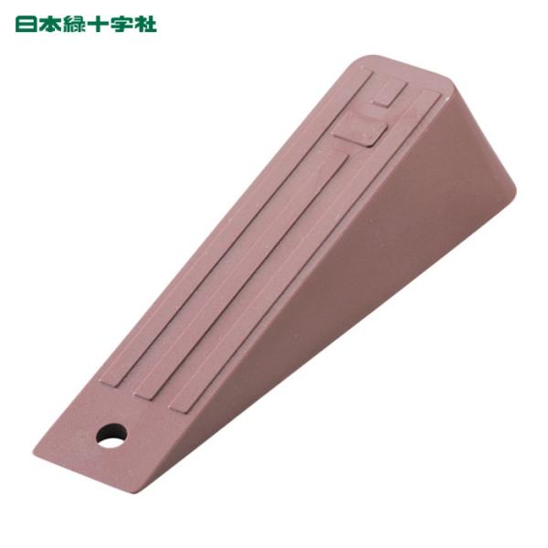 緑十字 ドアストッパー|特長:差し込むだけでドアを好きな角度で固定できます。 不使用時にドア面などでの保管が可能な面ファスナーが付属しています。