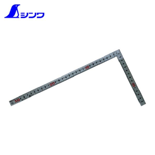 シンワ 曲尺|特長:角が薄くケガキやすくなっています。 外側基点の内側目盛が付いています。