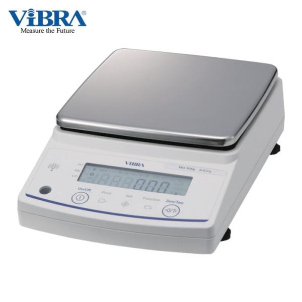 VIBRA 電子天びん(カウンティング機能付)|特長:高性能の音叉式センサーを搭載しています。 同クラス最大級の計量皿です。 バックライト付で大きく見やすい液晶表示部です。