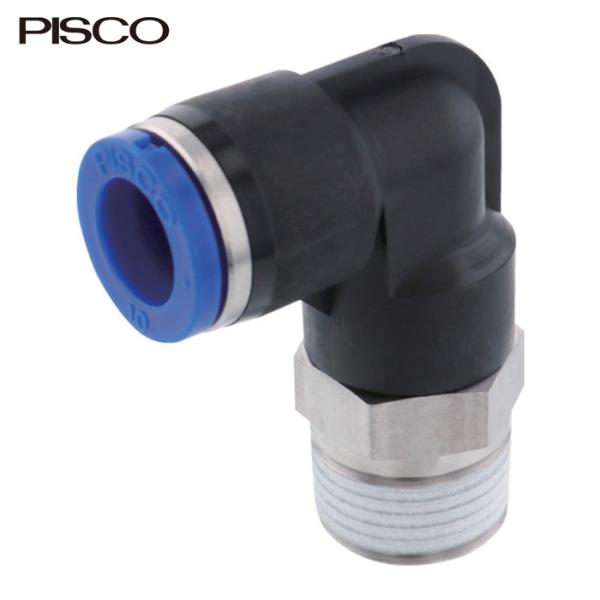 PISCO チューブ継手(エルボ)|特長:強度が必要な場合、腐蝕しやすい雰囲気内に最適です。 金属本体は耐腐蝕性がSUS303相当の特殊ステンレスを採用しています。 銅系金属不使用です。