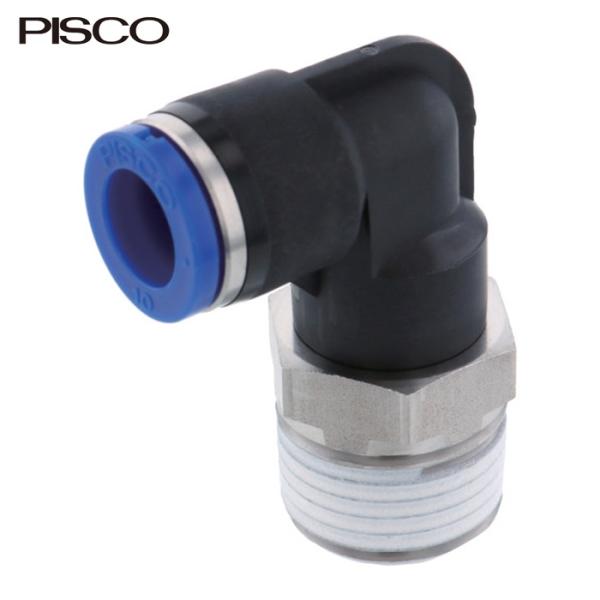 PISCO チューブ継手(エルボ)|特長:強度が必要な場合、腐蝕しやすい雰囲気内に最適です。 金属本体は耐腐蝕性がSUS303相当の特殊ステンレスを採用しています。 銅系金属不使用です。