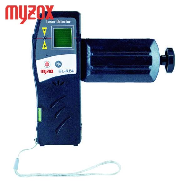 MYZOX レーザー墨出器用受光器|特長:オートパワーオフ機能付です。 本体の正面・側面・背面からでも受光位置確認が可能です。